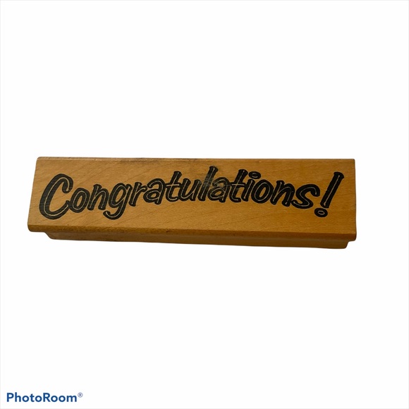Design | Congratulations Rubber Stamp Asya Graphics Wood Mounted ...